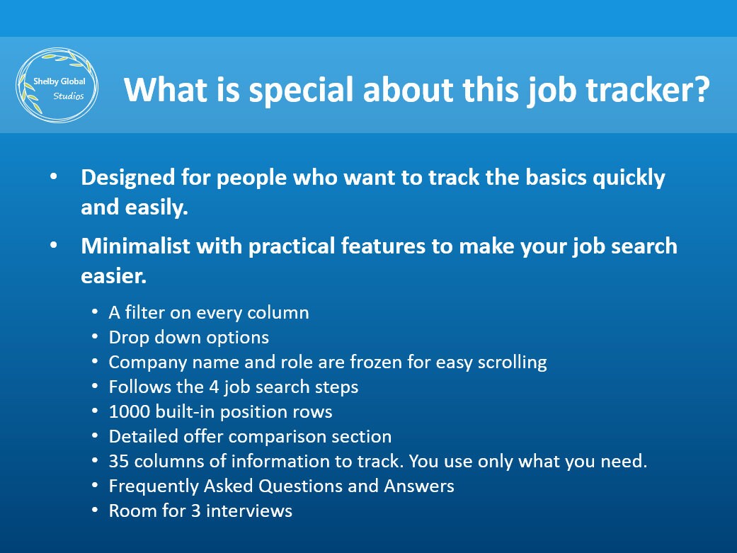 Simple Job Application Tracker for Excel, Easy to Use Job Template for ...