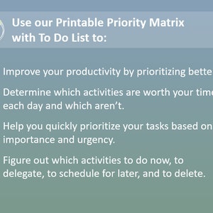 Printable Priority Matrix With to Do List, Eisenhower Decision-making ...