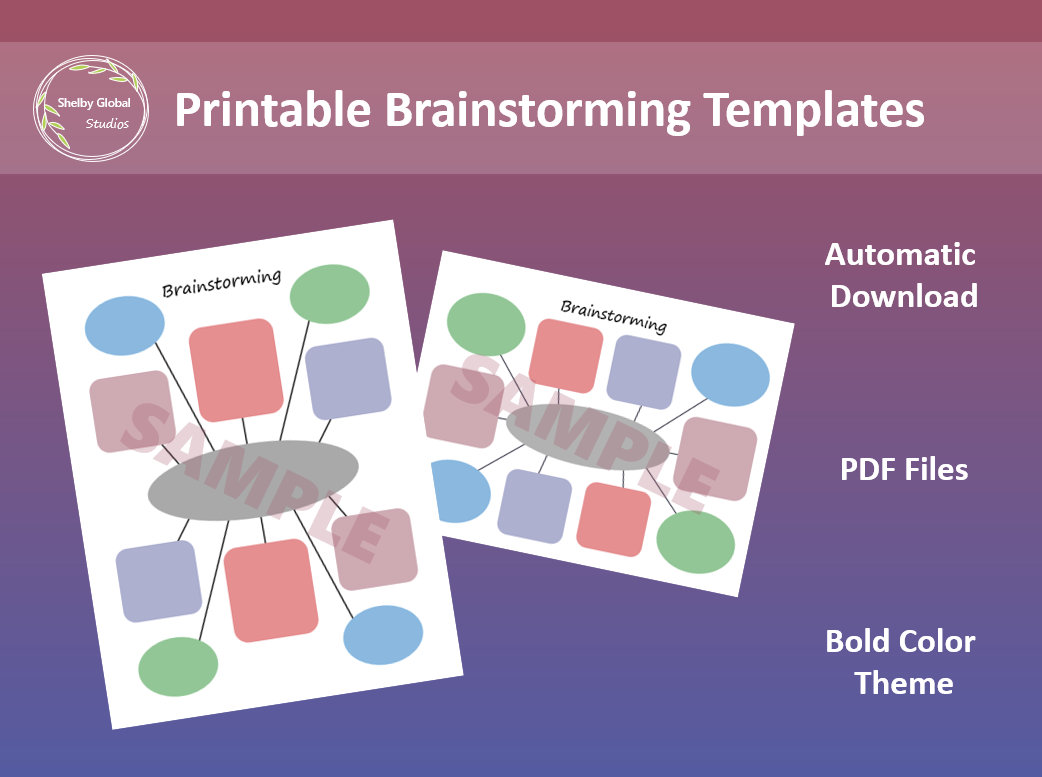 Printable Brainstorming Template, Mind Map Planner, Brain Dump Page ...