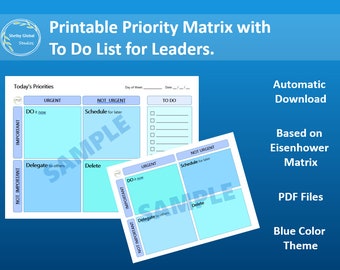 Printable Priority Matrix With to Do List, Eisenhower Decision-making ...