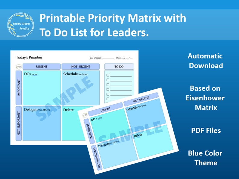 Printable Priority Matrix With to Do List, Eisenhower Decision-making ...