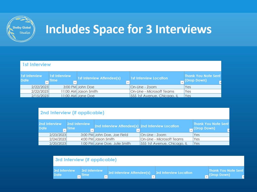 Simple Job Application Tracker for Excel, Easy to Use Job Template for ...
