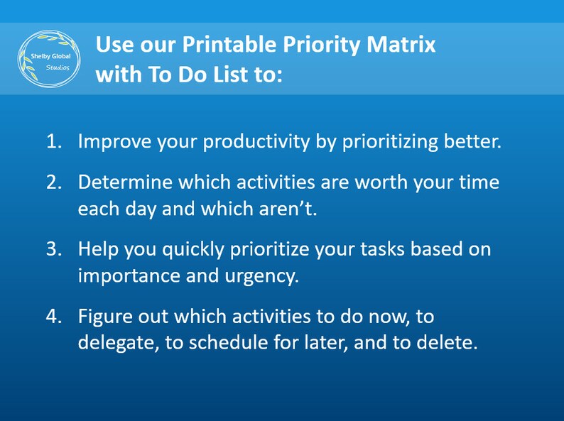 Printable Priority Matrix With to Do List, Eisenhower Decision-making ...