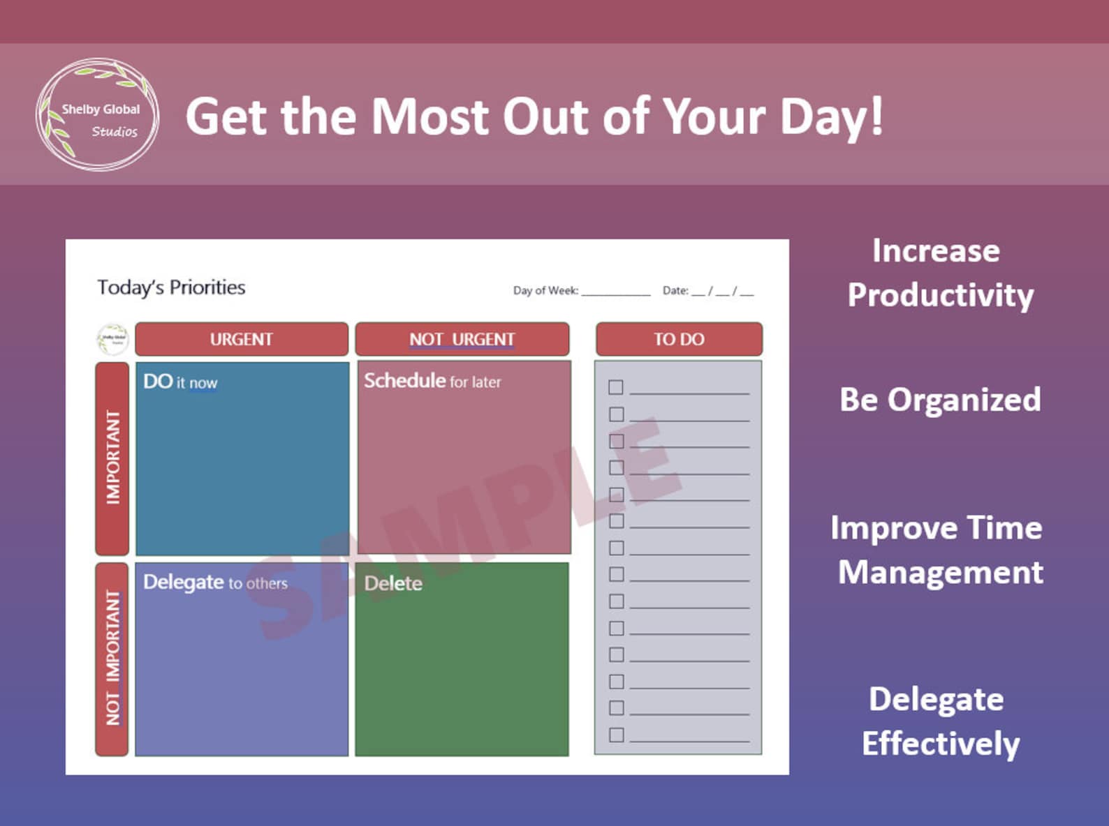 Printable Priority Matrix With to Do List, Eisenhower Decision-making ...