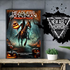 Headless Horseman Modern Hunt Art Print | Halloween Horror Decor ...