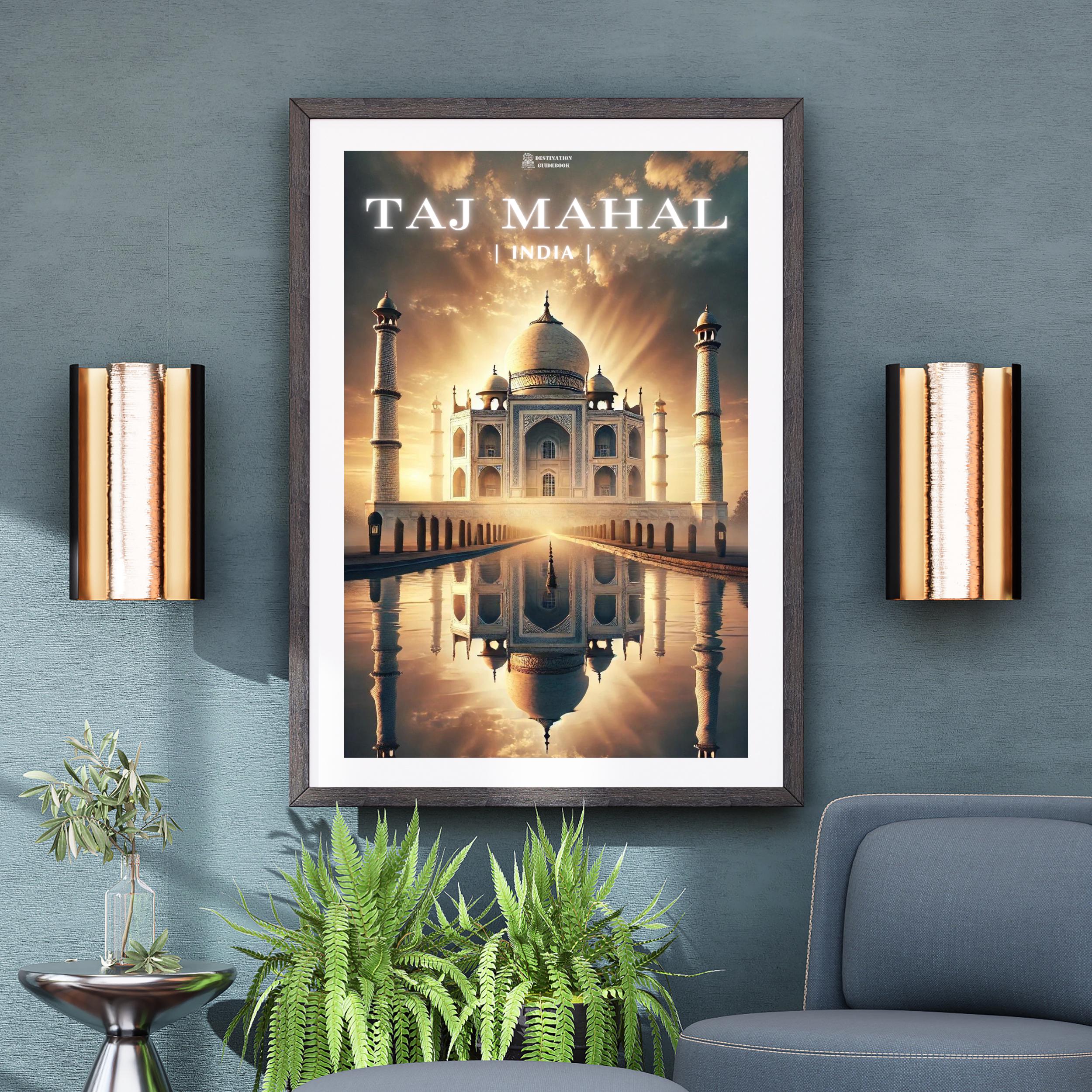 Taj Mahal Art Print Iconic Indian Landmark Poster by Destination ...
