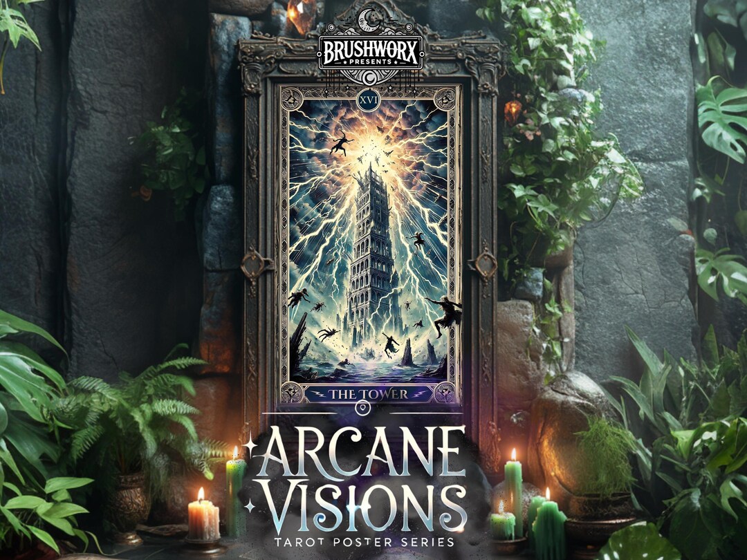 Tower Tarot Card Poster - Mystical Wall Art for Transformation and ...