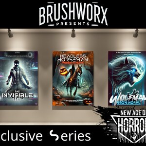 Headless Horseman Modern Hunt Art Print | Halloween Horror Decor ...