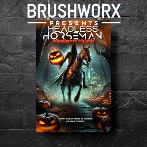 Headless Horseman Modern Hunt Art Print | Halloween Horror Decor ...