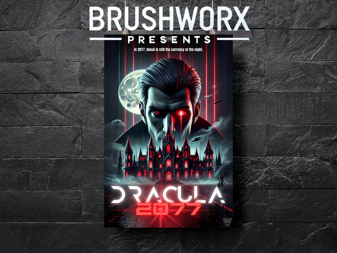 Dracula 2077 Cyber Gothic Art Print | Futuristic Vampire Poster ...