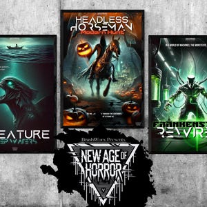 Headless Horseman Modern Hunt Art Print | Halloween Horror Decor ...