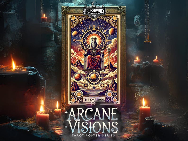The Emperor Tarot Card Wall Art | Digital Download Printable | Arcane ...