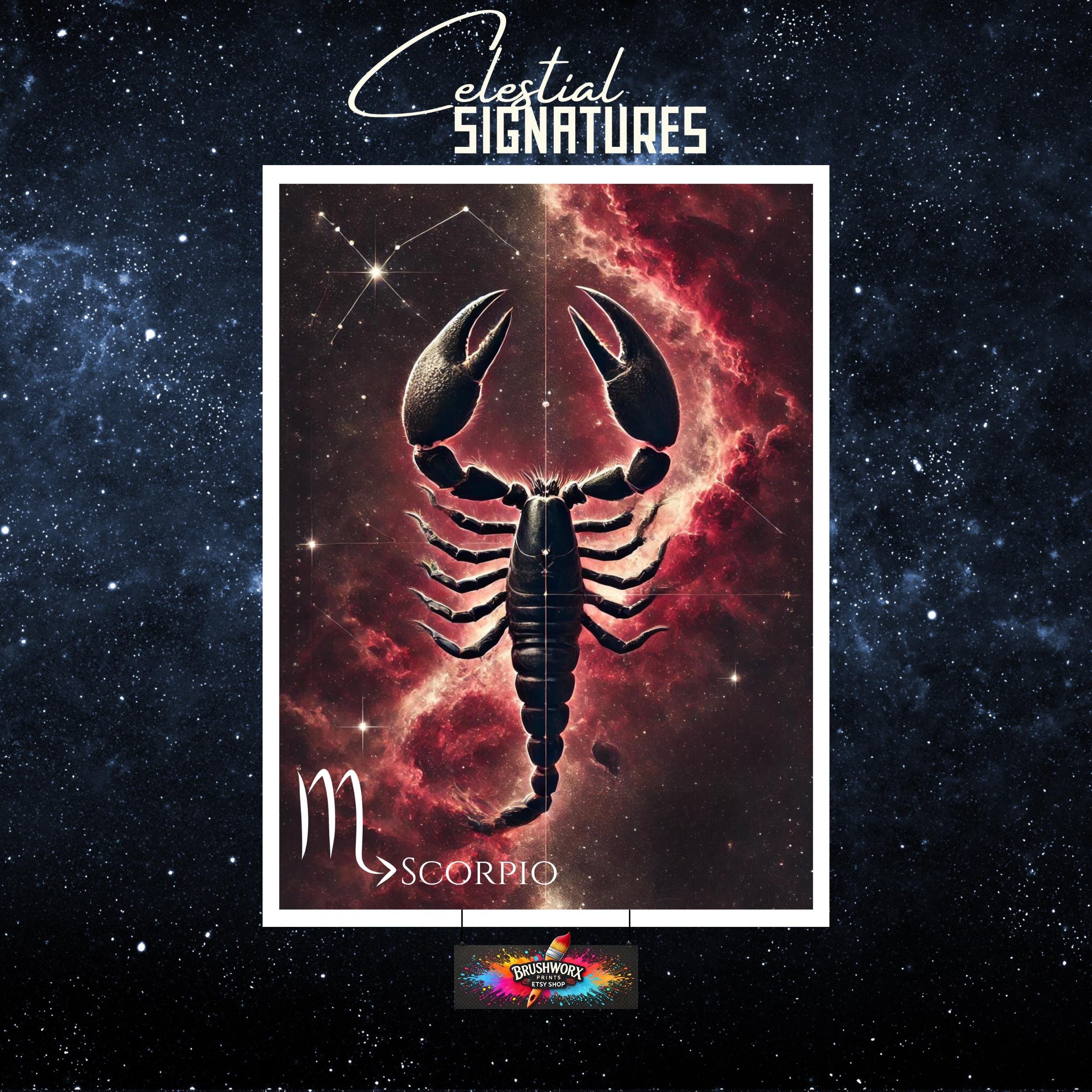Scorpio Zodiac Art Print Celestial Signature Series Mystical Astrology ...