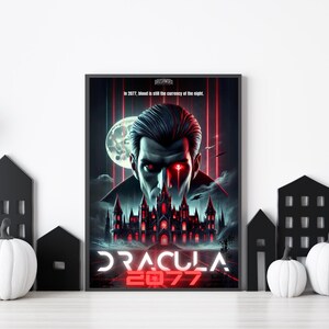 Dracula 2077 Cyber Gothic Art Print | Futuristic Vampire Poster ...