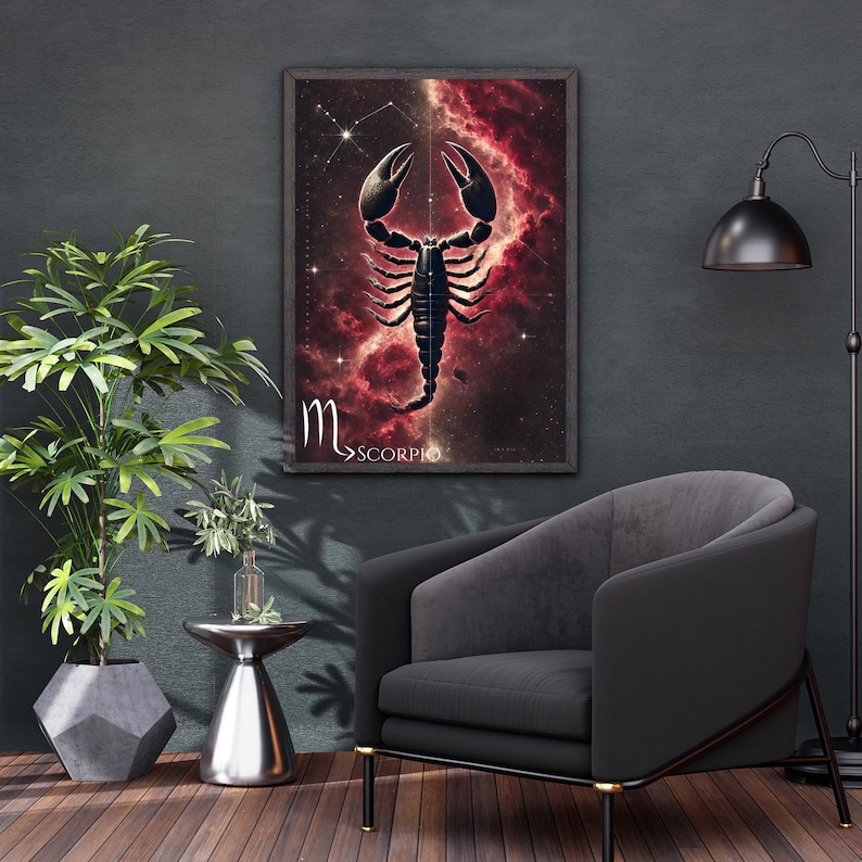 Scorpio Zodiac Art Print Celestial Signature Series Mystical Astrology ...