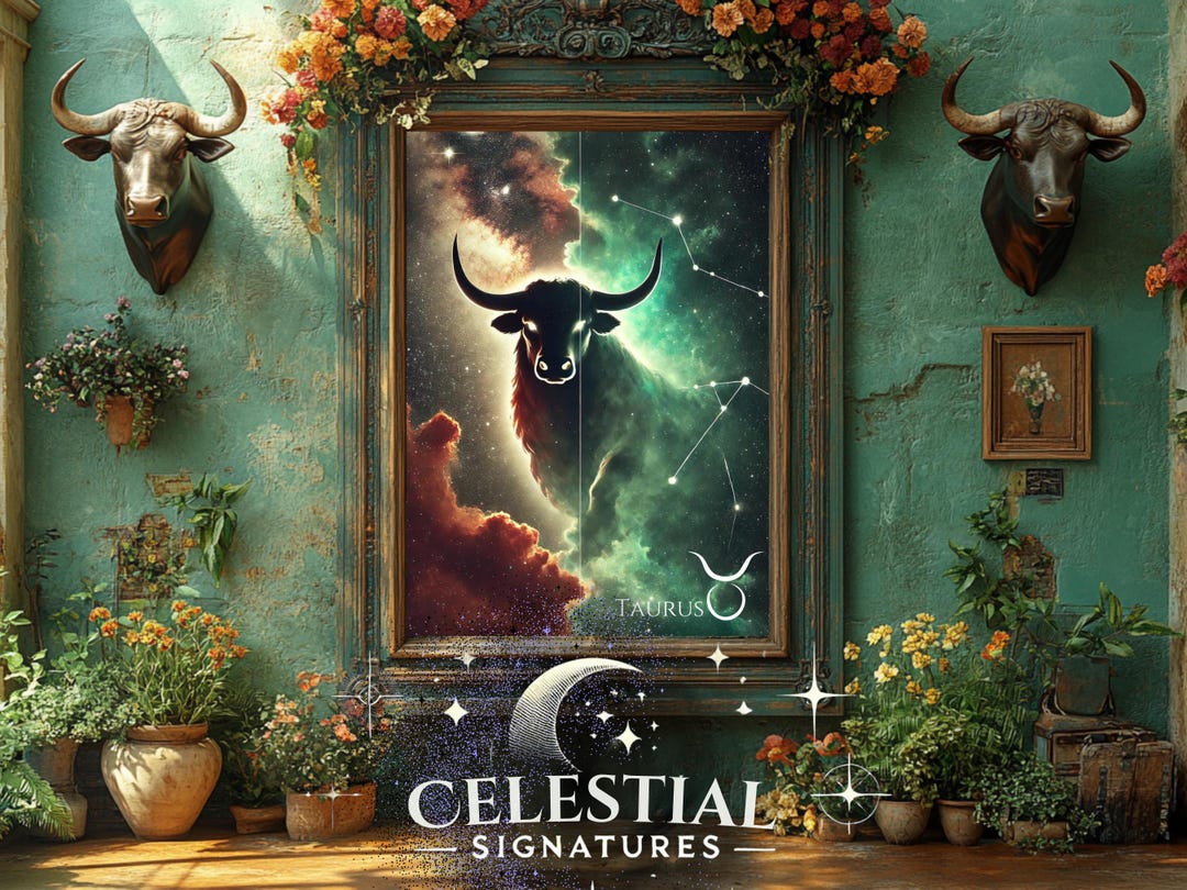 Taurus Zodiac Wall Art | Digital Download Astrology Print | Celestial ...