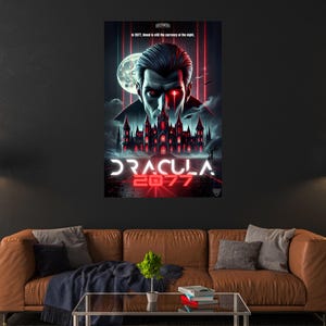 Dracula 2077 Cyber Gothic Art Print | Futuristic Vampire Poster ...