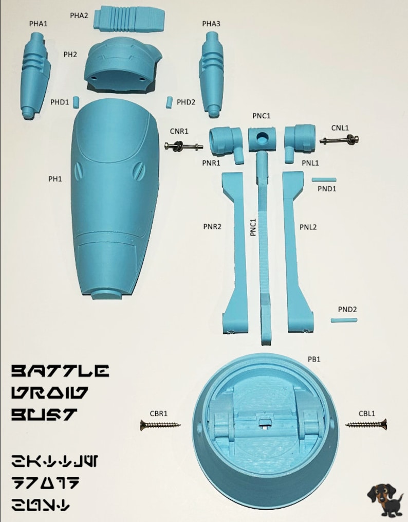 Battle Droid B1 Bust 3D Model PRINTED 'FULL' or HALF Scale - Inspired ...