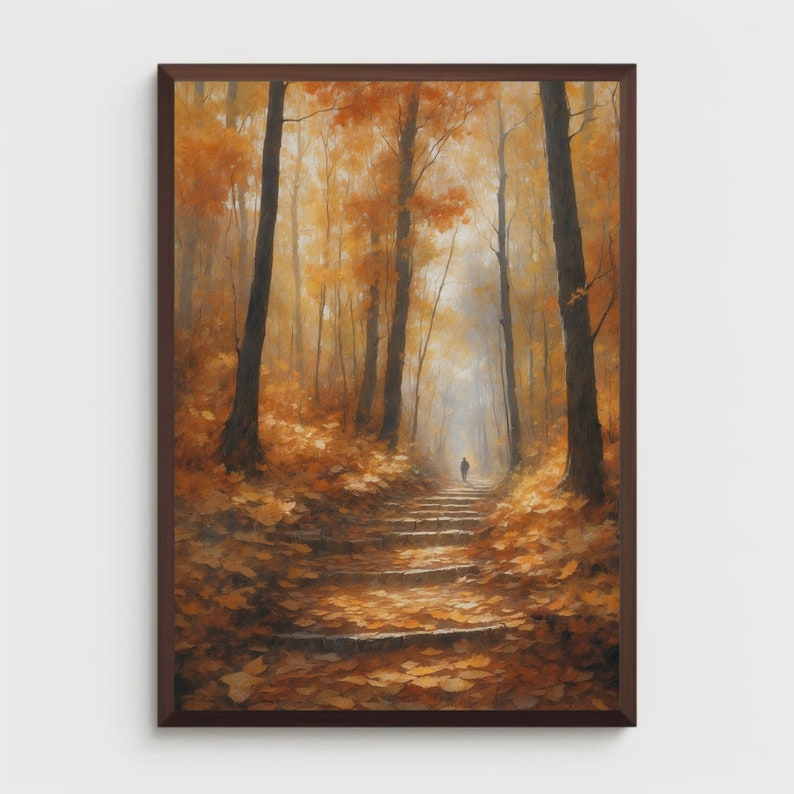 8x10 Vintage Autumn Enchanted Forest Digital Painting Print - Etsy