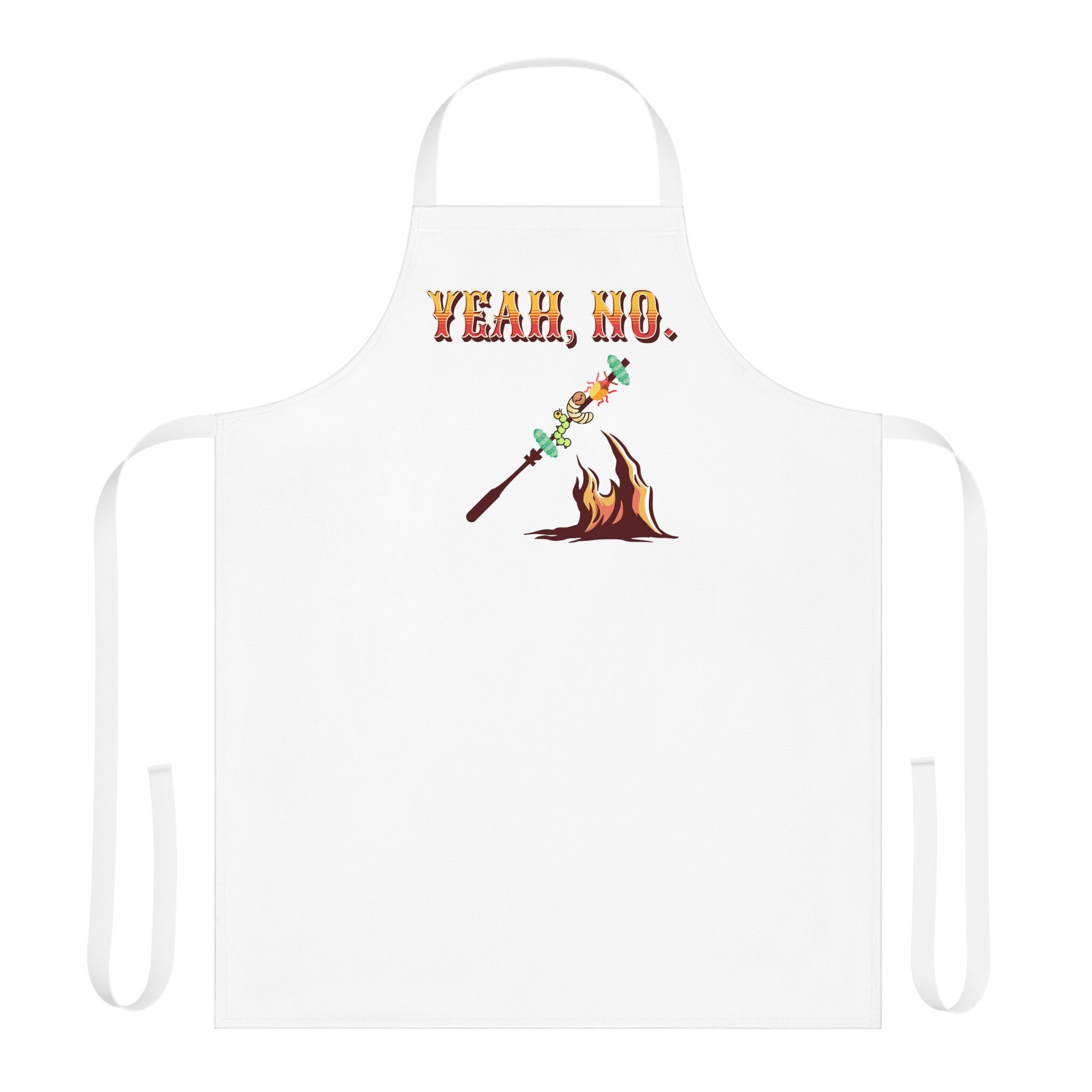 Meat Eaters Cookout Apron White | BBQ Grilling Apron | No Bugs Barbeque ...
