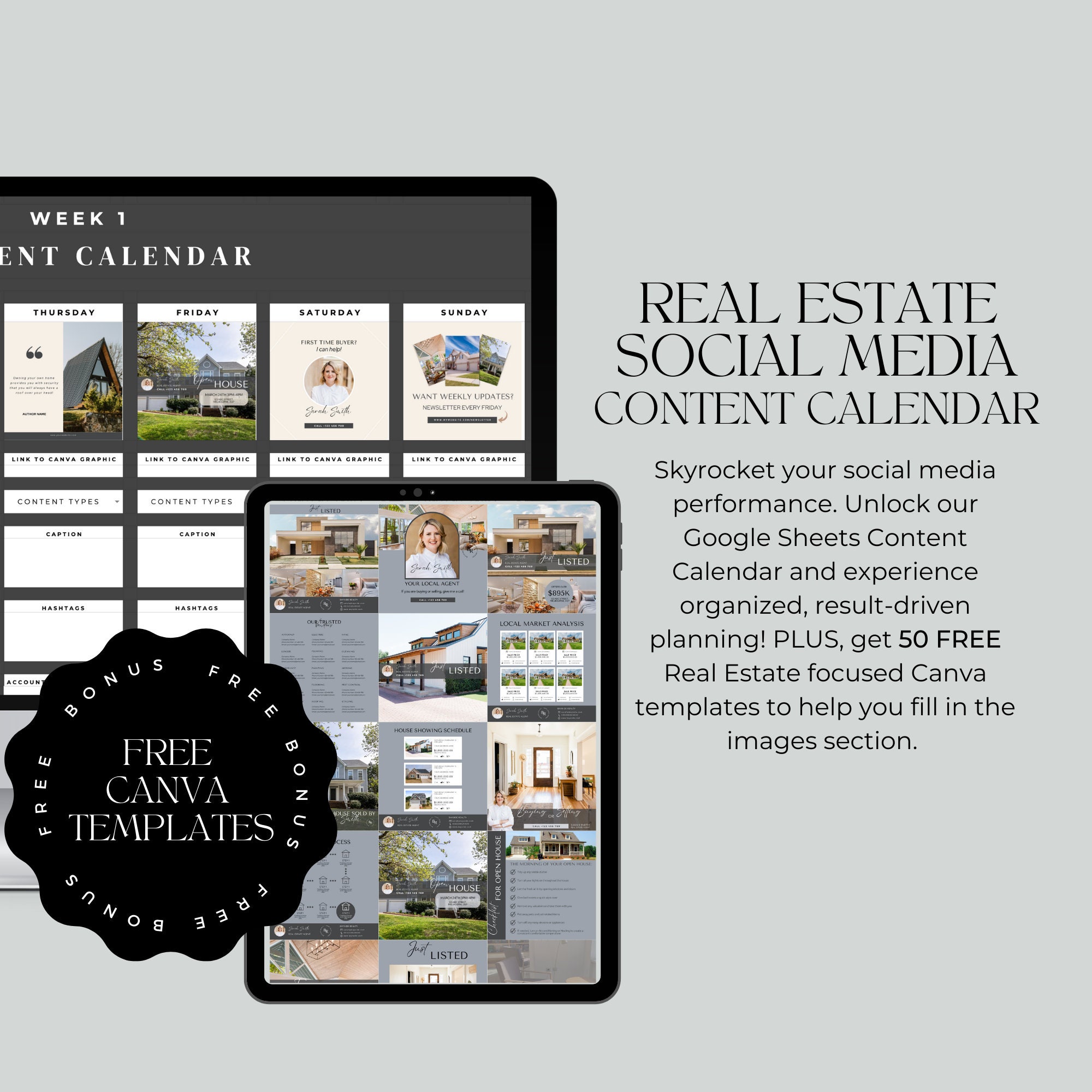 Real Estate Social Media Content Calendar, Realtor Content Calendar ...