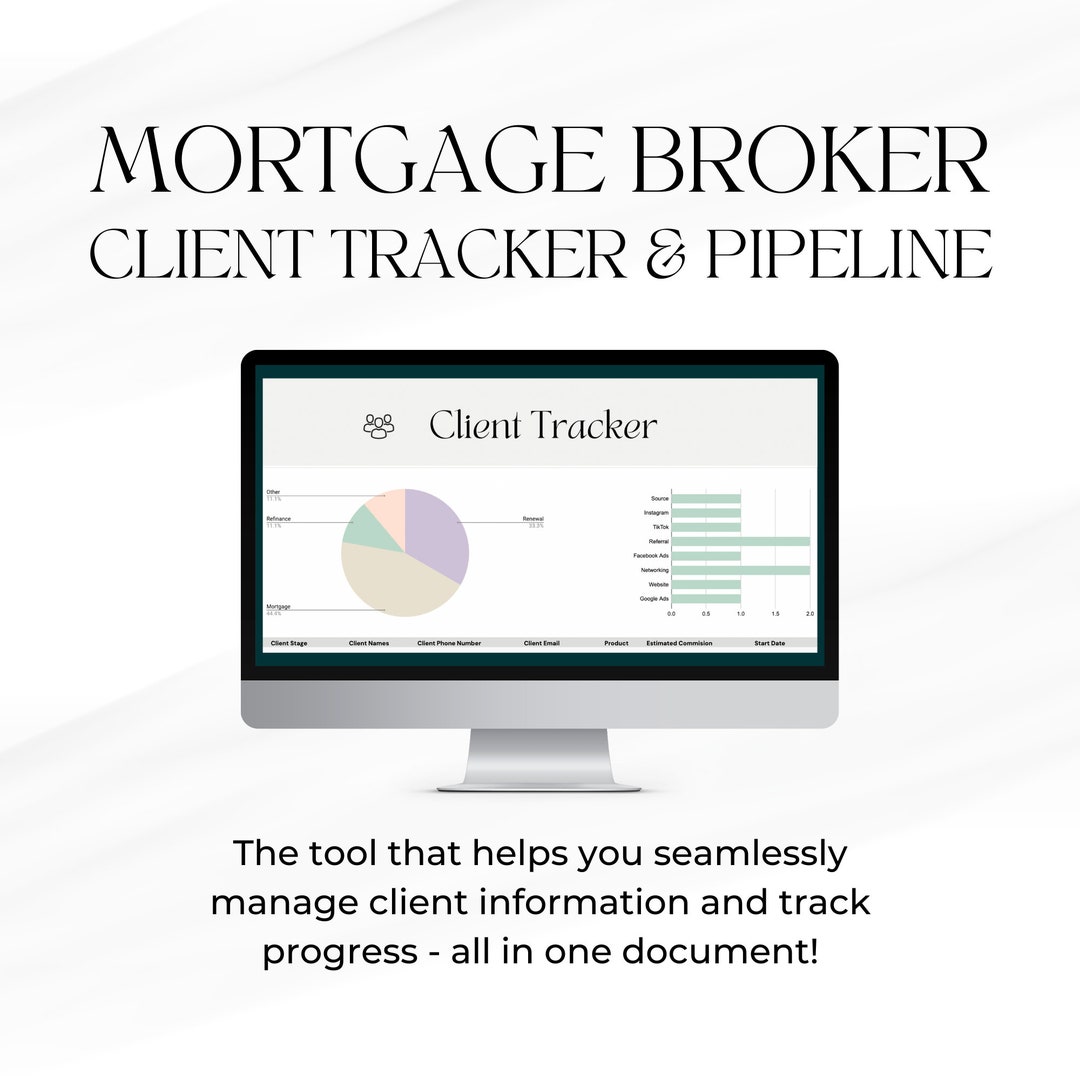 Mortgage Broker Client Tracker | Lead Pipeline Google Sheet Template - Etsy