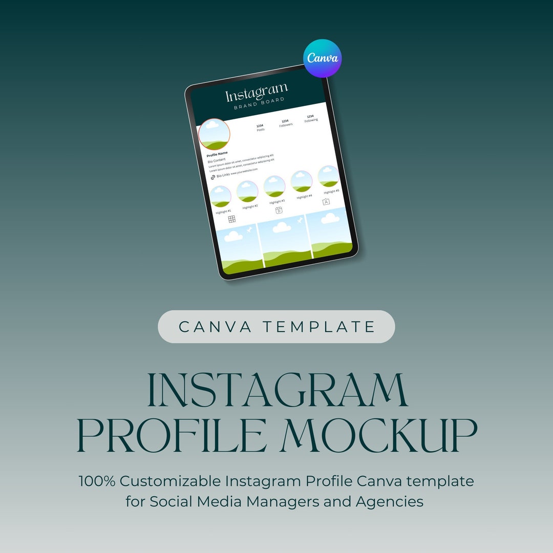 Instagram Profile Mock-up | Canva Template for Social Media Branding ...
