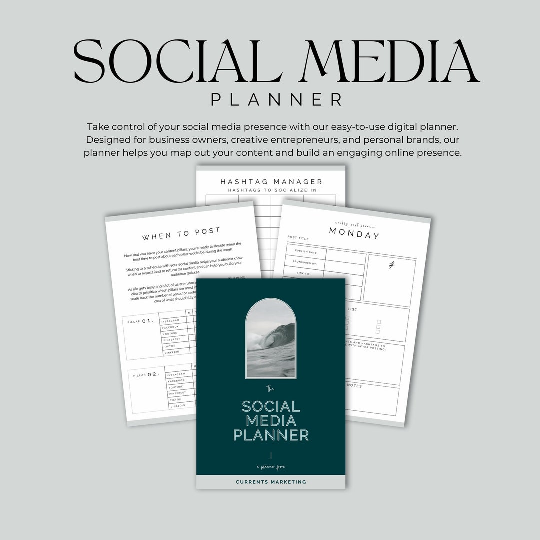 Social Media Planner Printable Download | Small Business Marketing Plan ...
