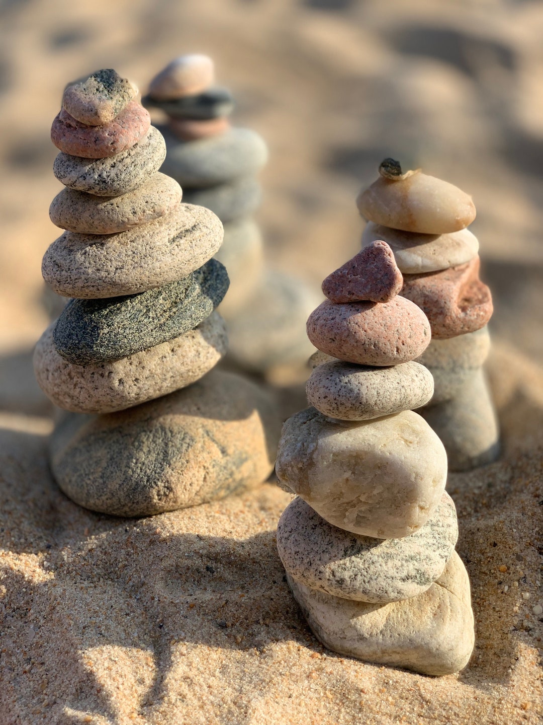 Pebbles on the Beach /balancing Rocks/ Stacked up Rocks / Digital ...