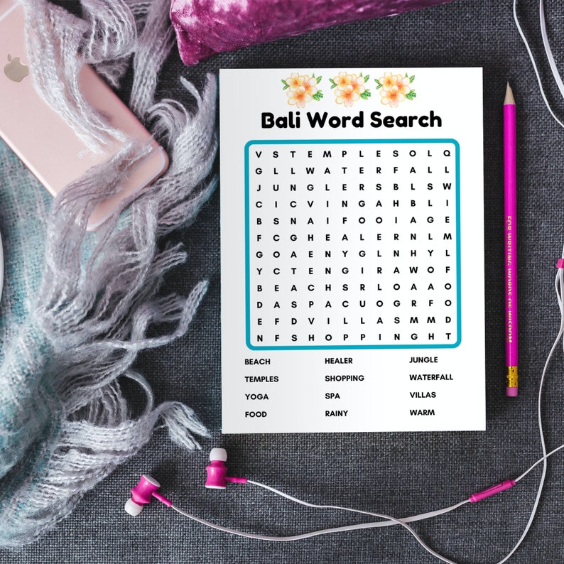 Bali Word Search - Etsy