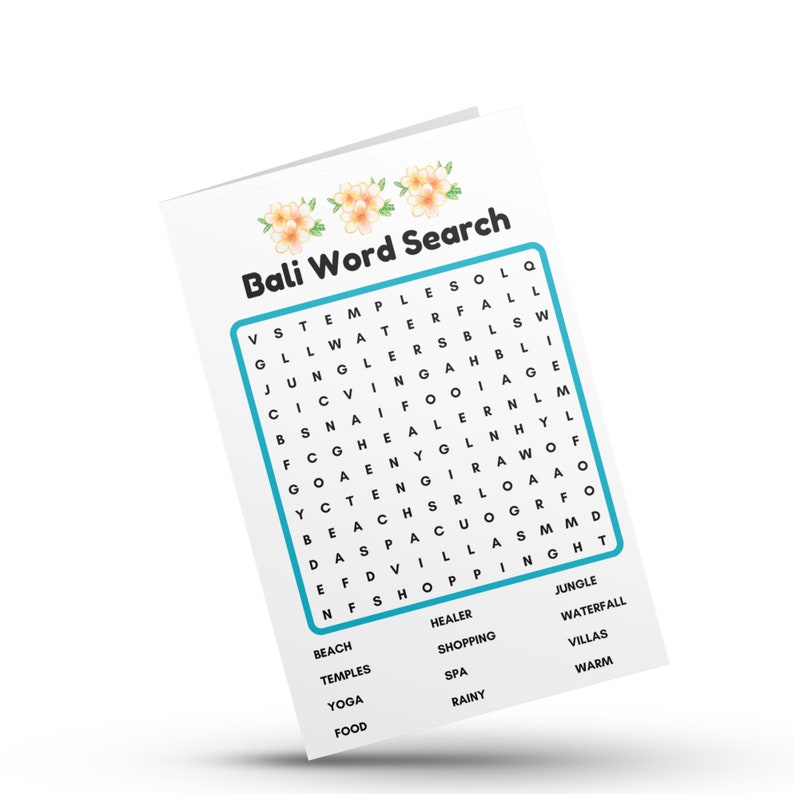 Bali Word Search - Etsy