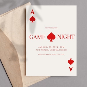 Classy Game Night Invitation | Dinner Party Invitation | Game Night ...