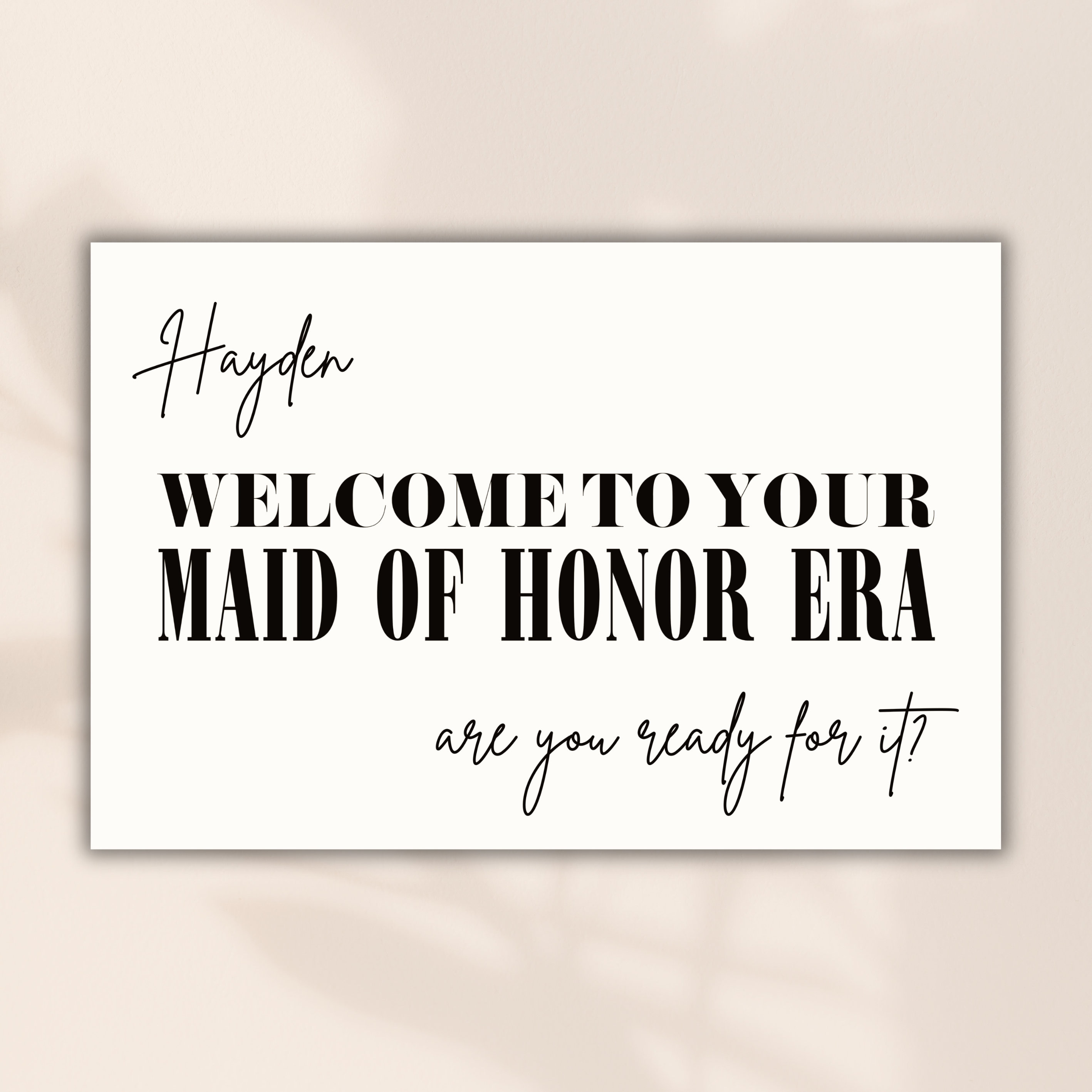 Eras Tour Maid of Honor Proposal | Maid of Honor Proposal Card | Taylor ...