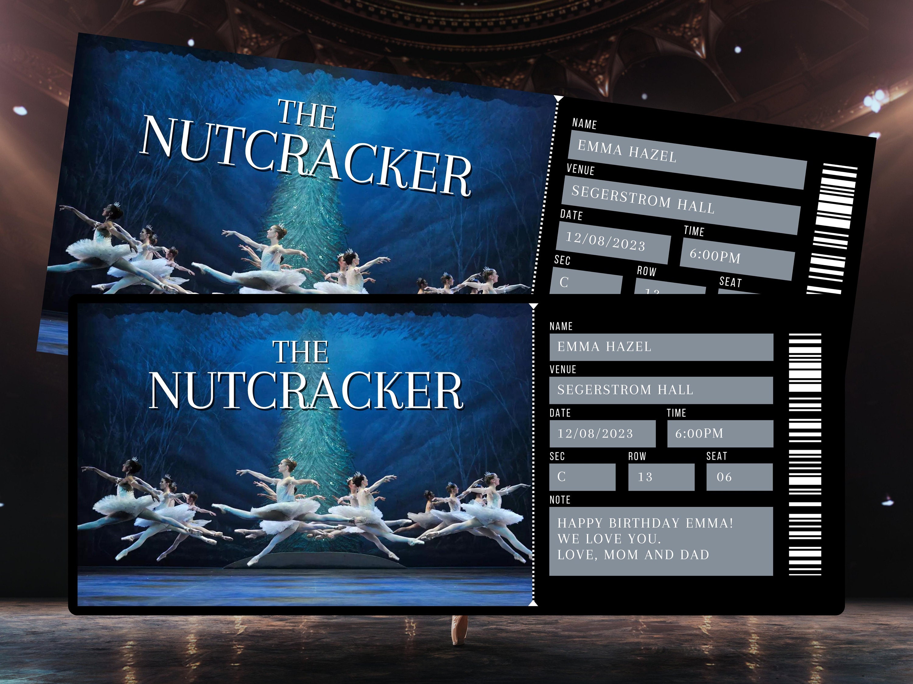 Customizable Printable Nutcracker Ticket Broadway Surprise Ticket ...