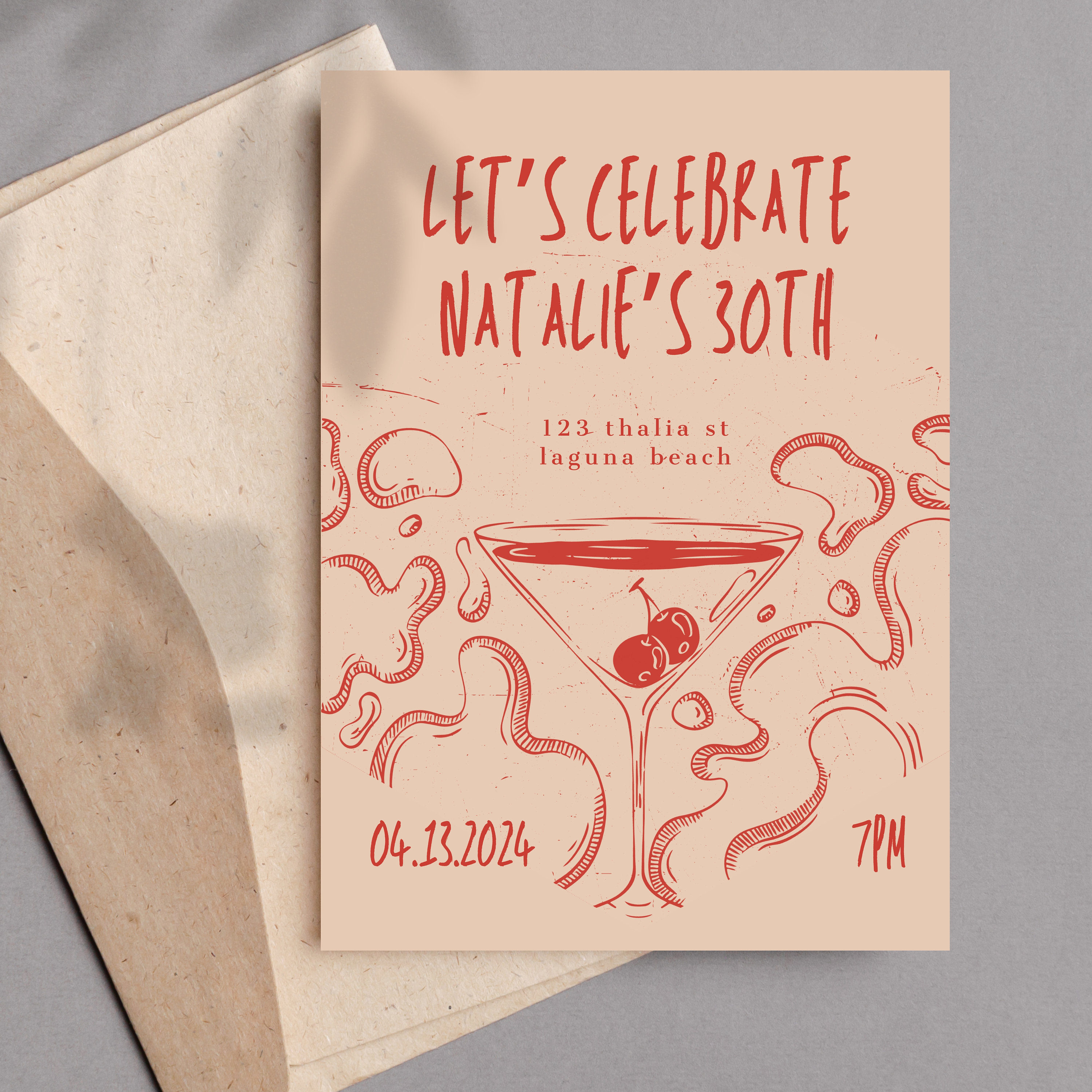 Minimal Birthday Party Invitation, Digital Mobile Invite, Modern ...