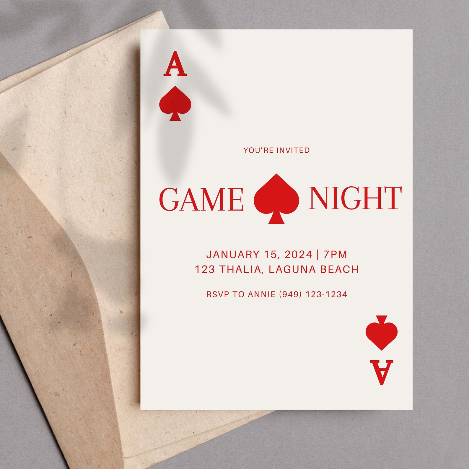 Classy Game Night Invitation | Dinner Party Invitation | Game Night ...