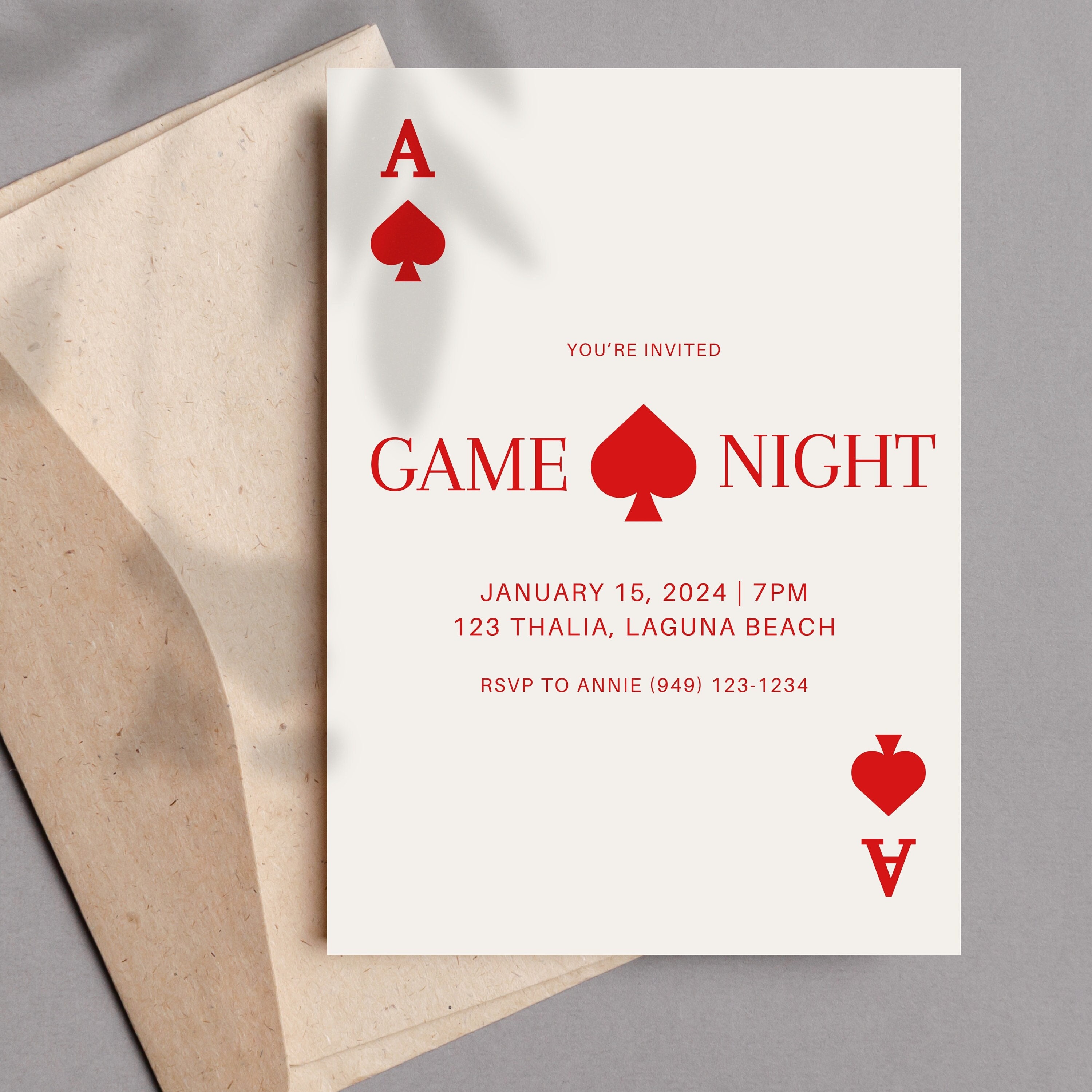 Classy Game Night Invitation | Dinner Party Invitation | Game Night ...