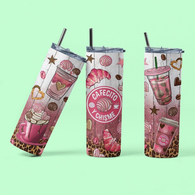 Pink Cafecito Y Chisme Tumbler - Etsy