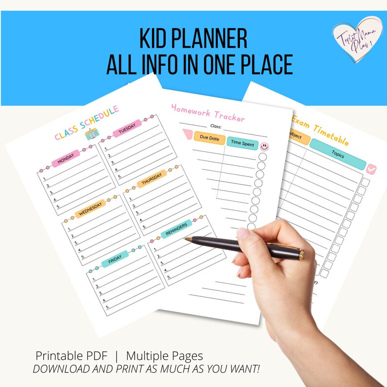 Kids Planner Printable - Etsy