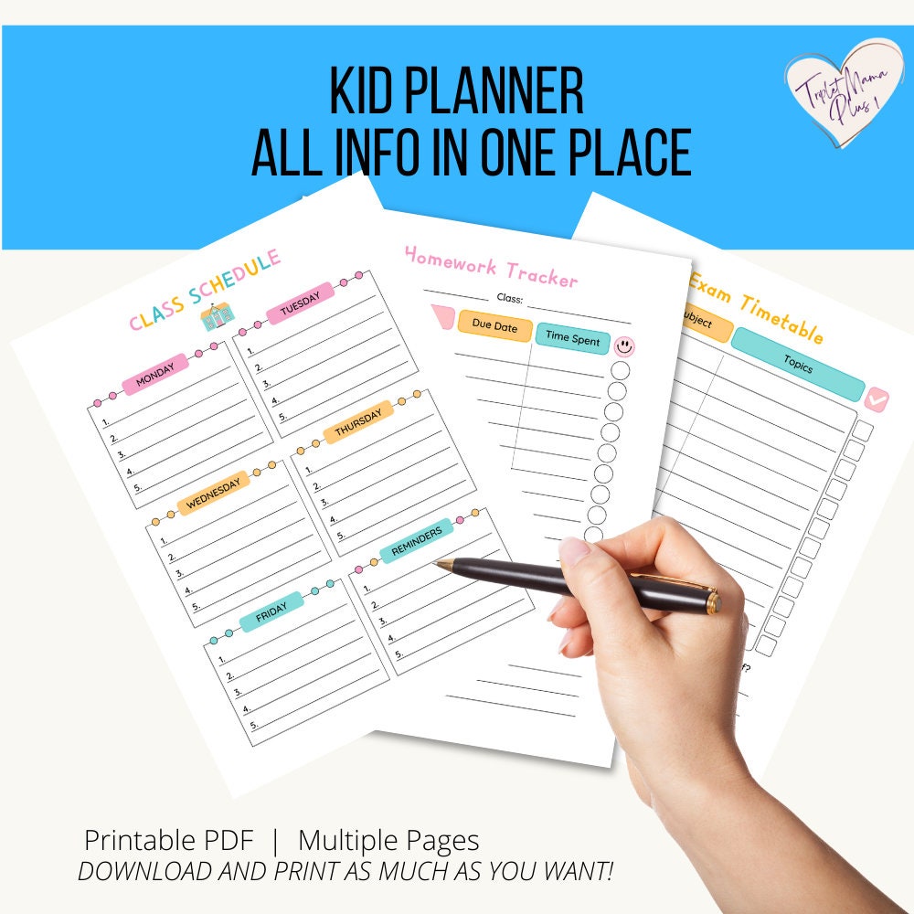 Printable Planner for Kids - Etsy