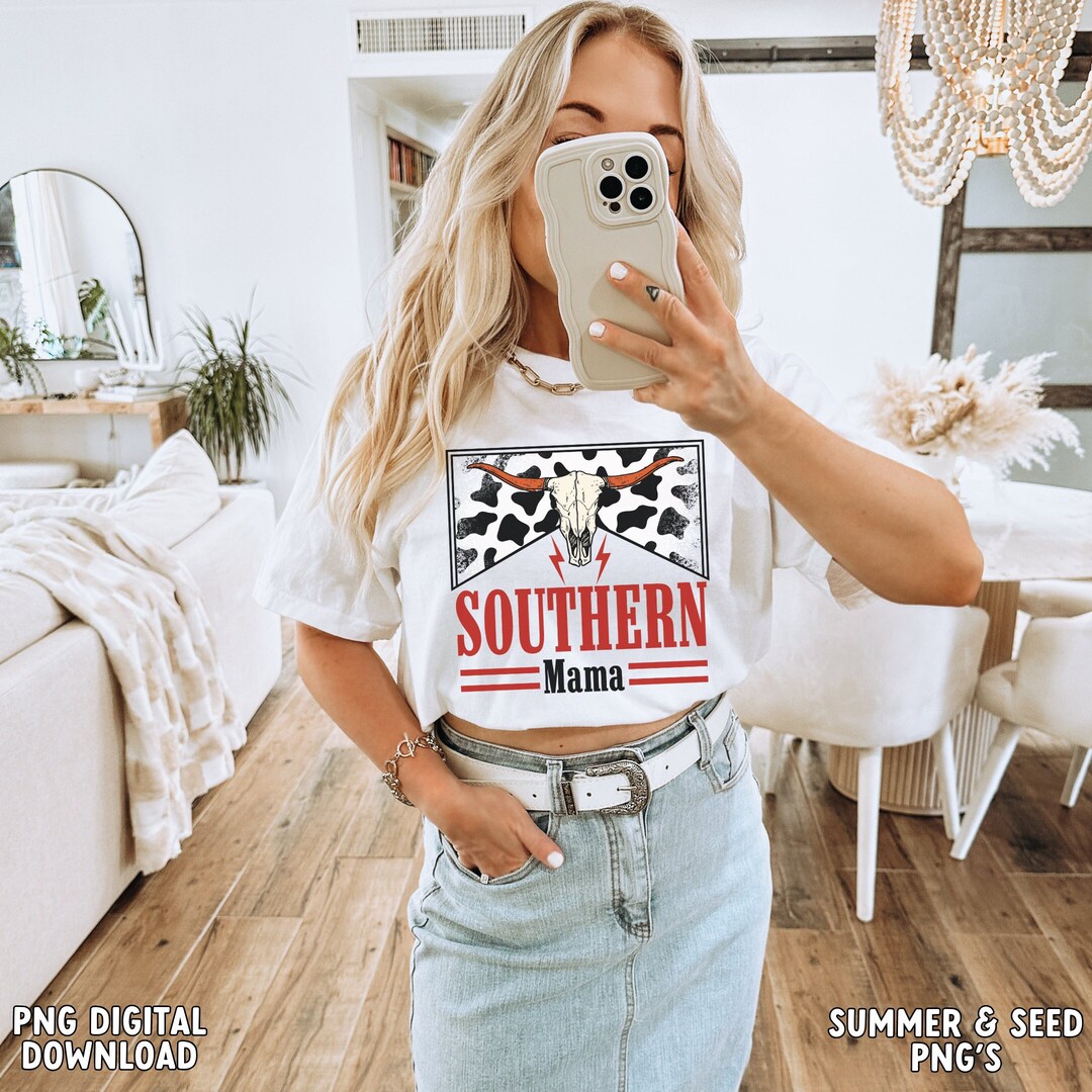 Southern Mama Png Mom Life Bull Skull Png Design Cowboy Png - Etsy