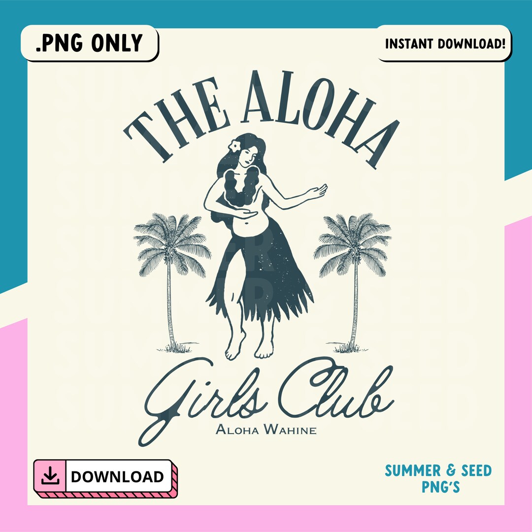 Hawaii Png Aloha Social Club Girls Club Cocktail Club Beachy - Etsy ...