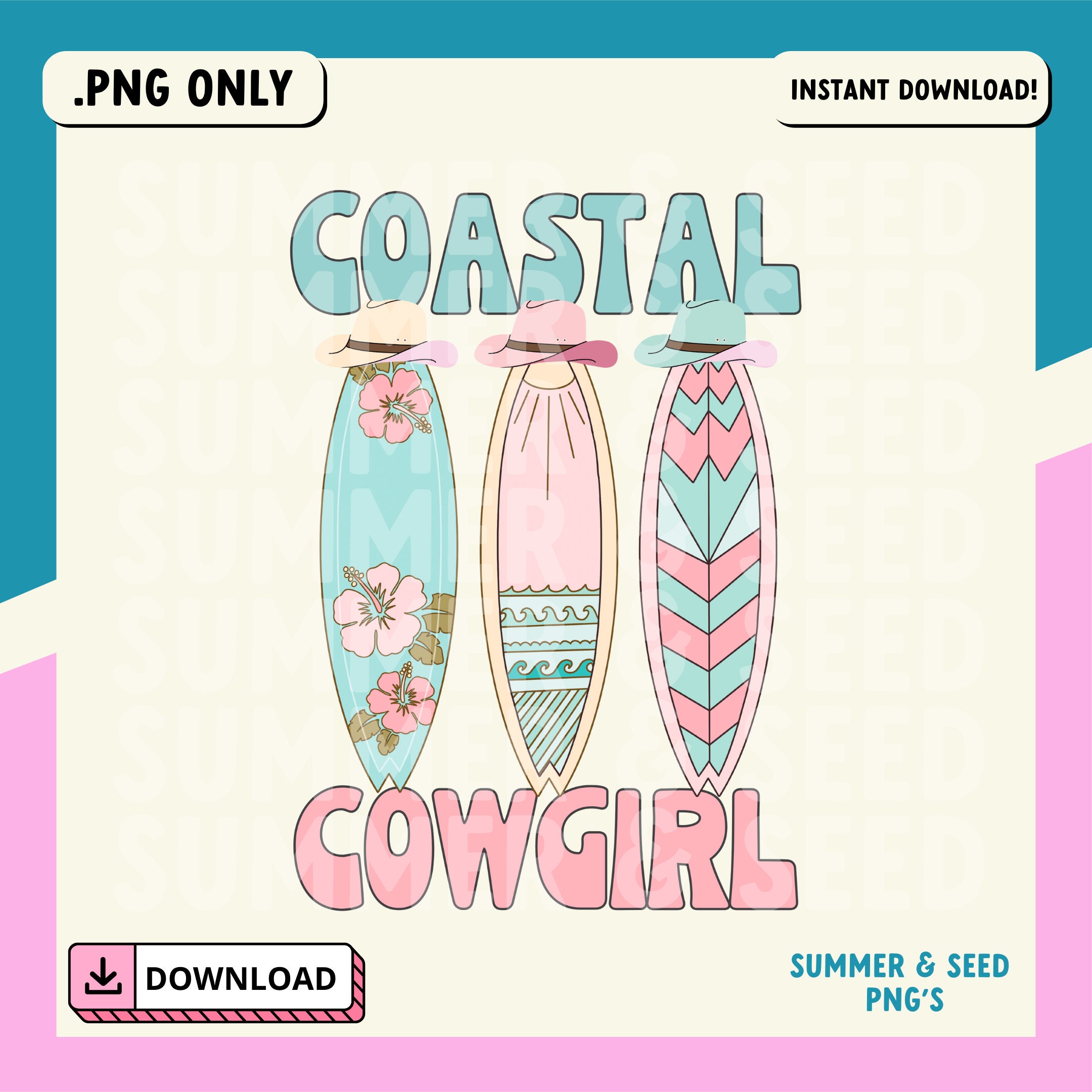 Coastal Cowgirl Png Western Design Png Cowboy Png Country - Etsy