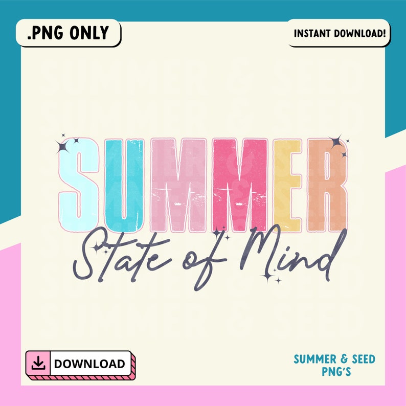 Summer State of Mind Png Summer Tshirt Sublimation Design - Etsy