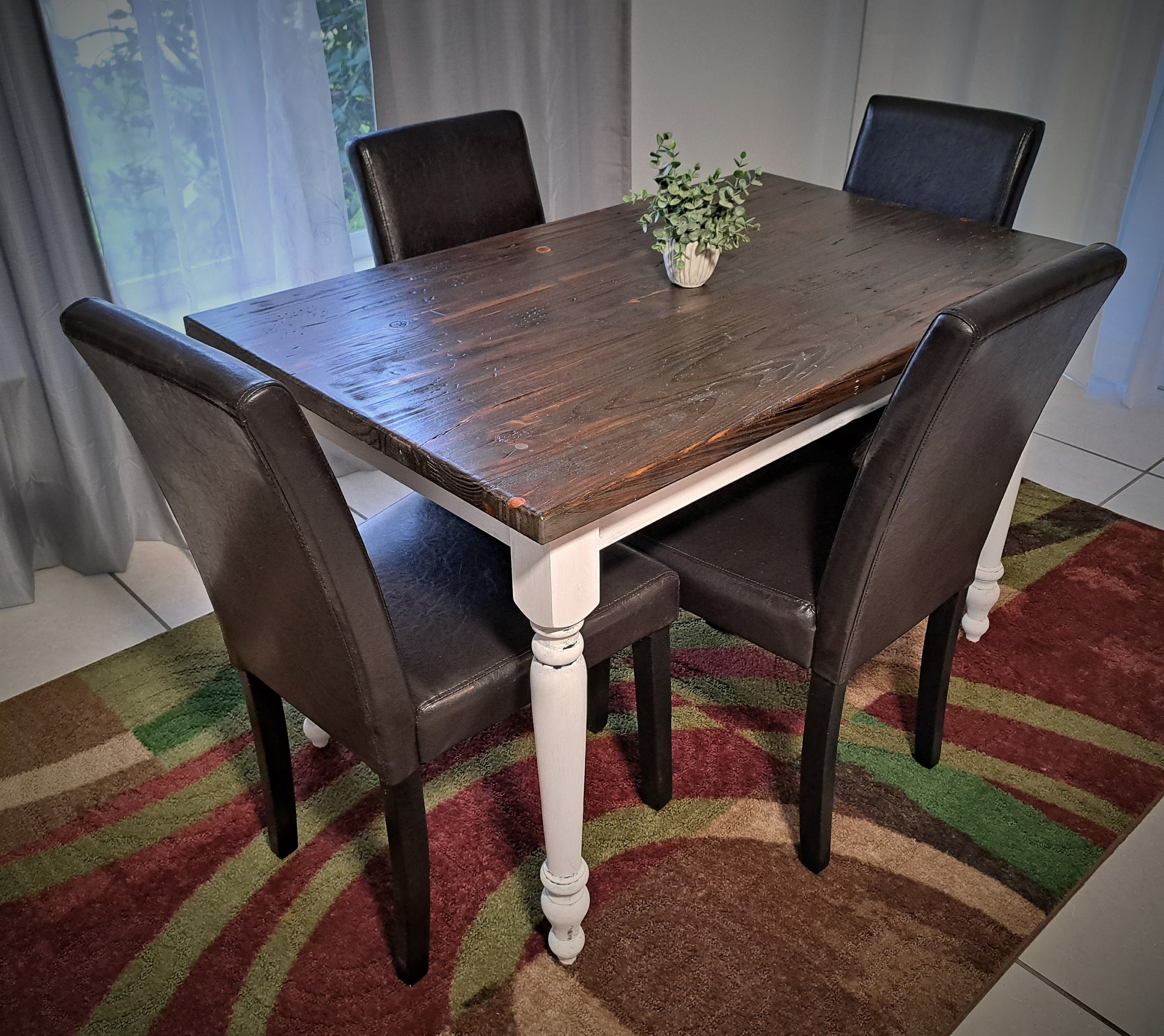 Farmhouse Style Solid Pine Wood Table Tuscany Country Kitchen Dining ...