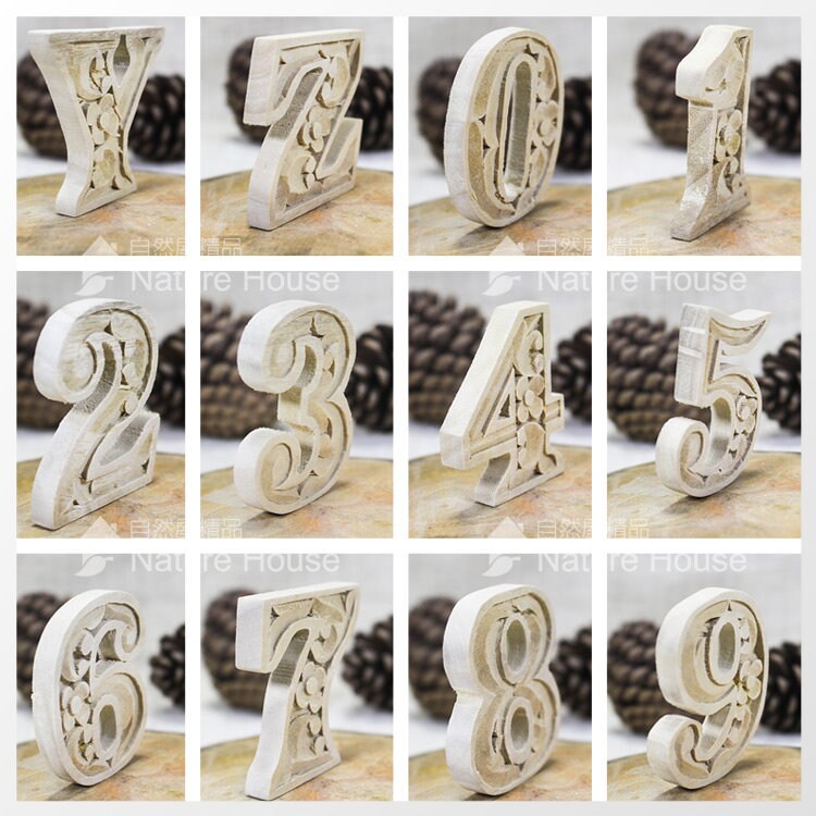 Teak Wood Craft Letters Hand-Carved Wooden Alphabet Letters - Natural ...
