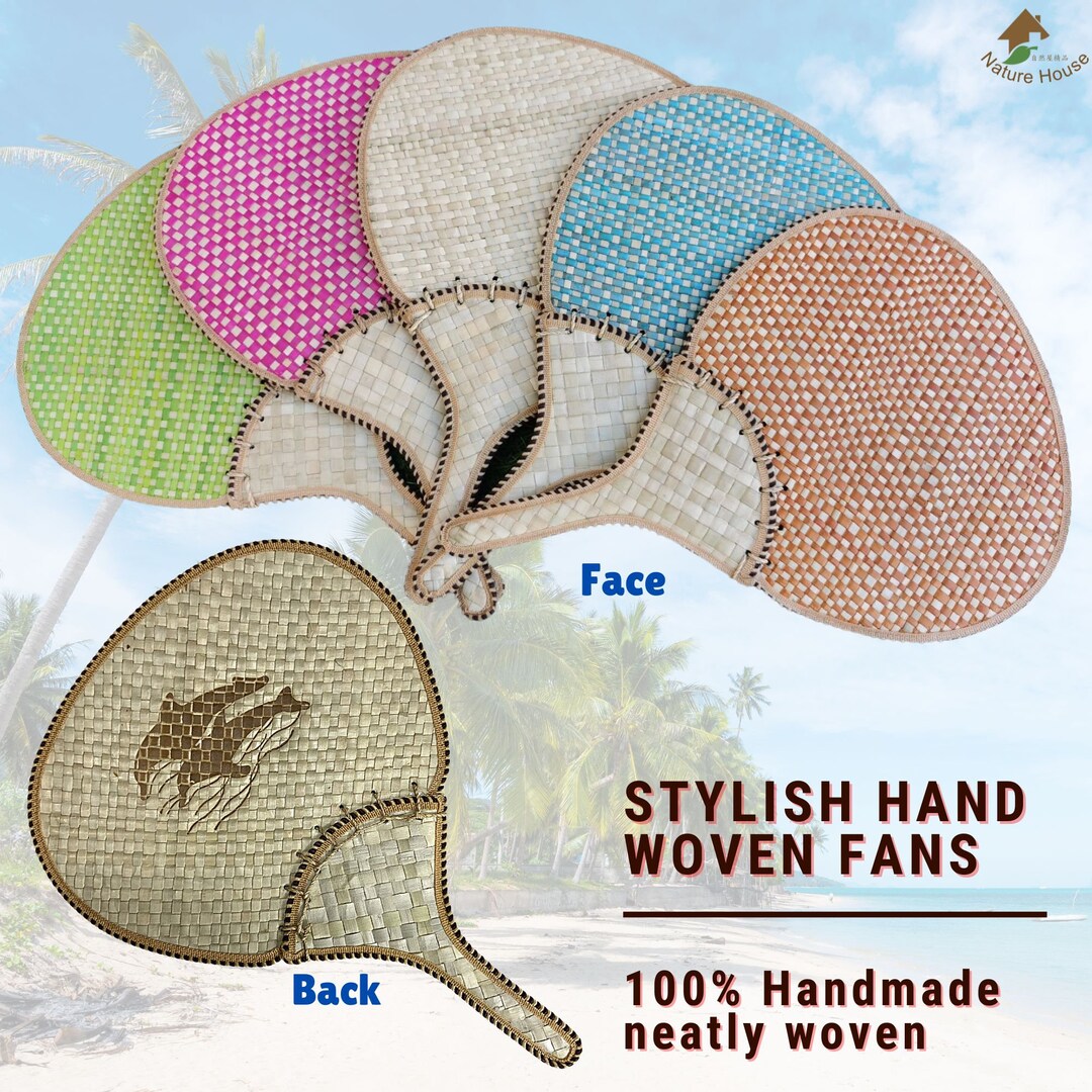 Natural Hand Fan, Pandanus Leaf,handheld Fan, Handicraft Fan, Hand Fan ...