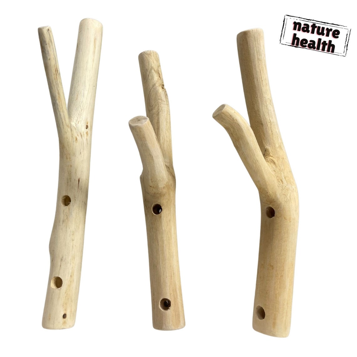 Tree Branch Hook, Wooden Coat Hanger, Solid Natural Wood Hook ...