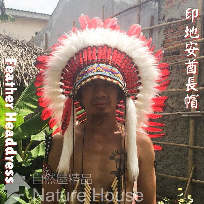 Native American Indian Hat Feather Headdress Warbonnet Chief - Etsy