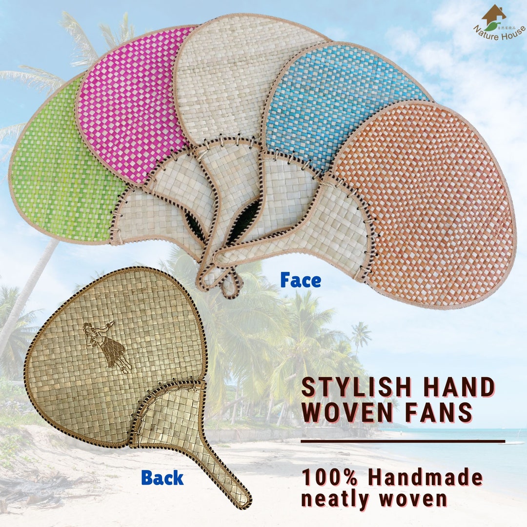 Natural Hand Fan, Pandanus Leaf, Handheld Fan,handicraft Fan, Hand Fan ...